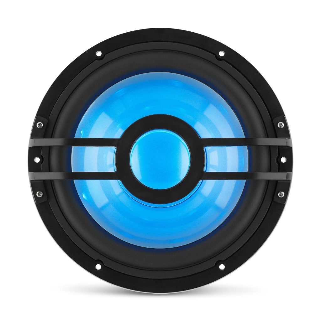 CLARION 10-inch, 4-Ohm Marine Subwoofer with built-in RGB illumination ...